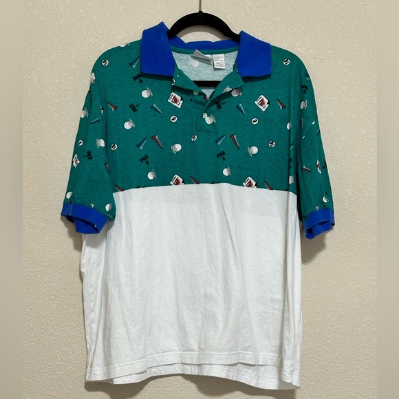 Windridge | Shirts | Vintage Print Color Block Golf Polo Shirt | Poshmark